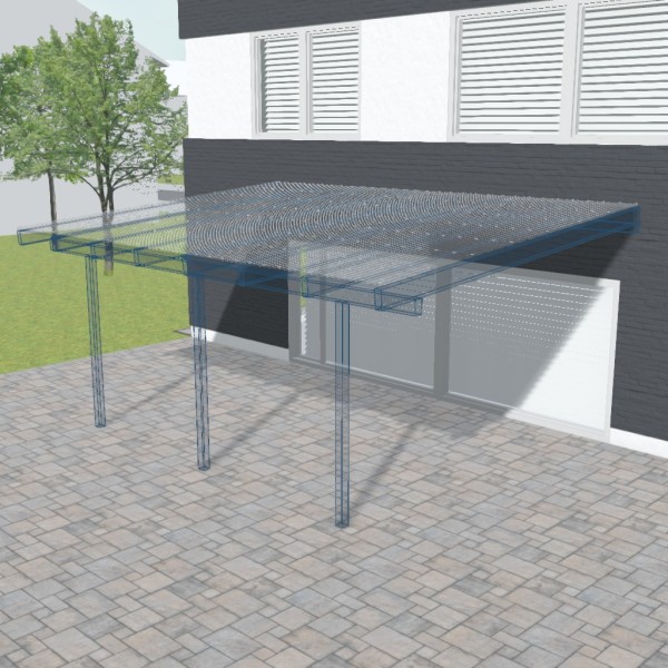 Kompletter Bausatz Terrassendach ohne Unterkonstruktion ID x267 in den Maßen 6,920 m Breite x ...